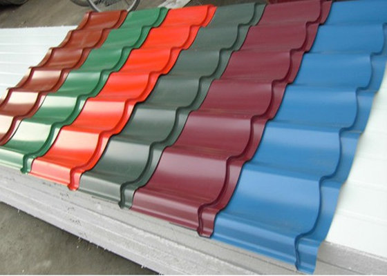 Gi Roof Tile / Water Wave Galvanized Corrugated Steel Sheets Painted With PE SMP HDP