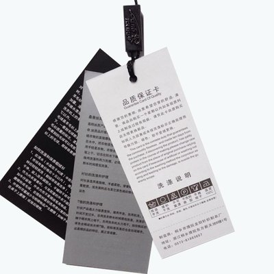 ひもの黒はペーパーこつの札、ペーパー ロープの衣服のこつの札を印刷しました