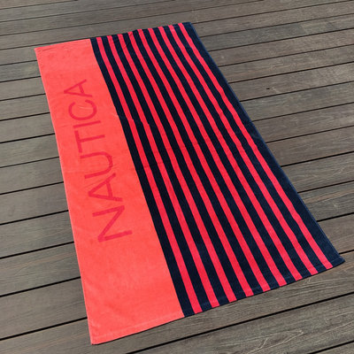 Bluk Black And Red Striped Towels / Soft Monogrammed Beach Towels