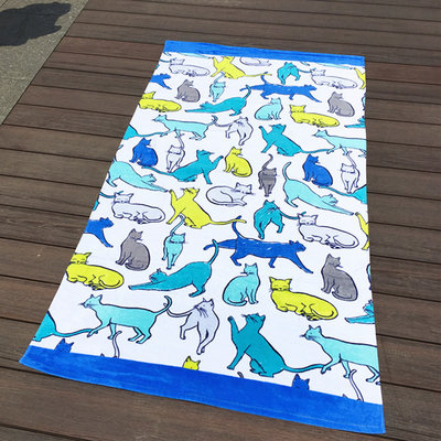 Giraffe Cat Cute Beach Towels