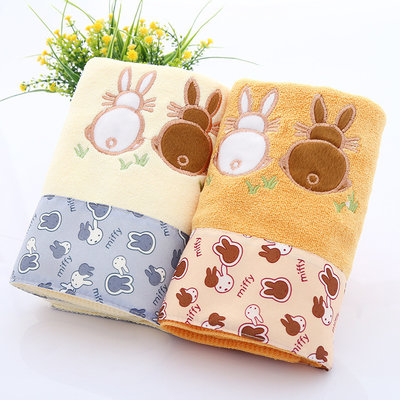 Cute Rabbits Kids Beach Towels / Microfiber Face Towel For Pool Swimming