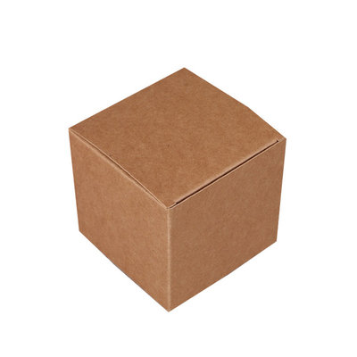 Cheap plain rigid kraft paper simple square shaped food candy box supplier