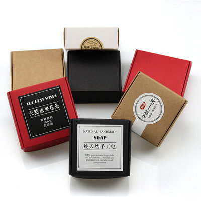 Natural handmade soap packaging paper box with label sticker supplier