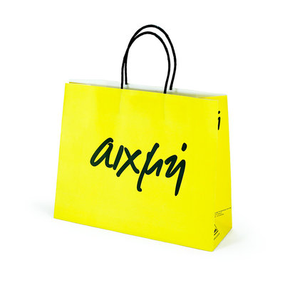 Private logo custom gold printing gift bag white kraft paper material supplier
