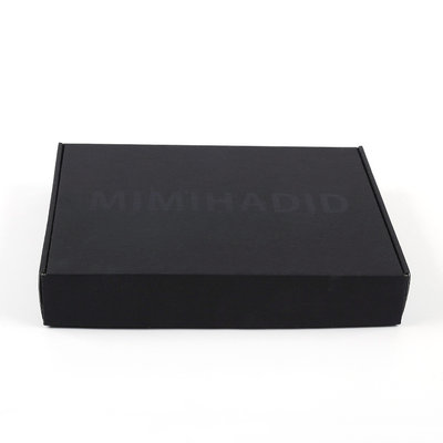 Men shirt clothes black shipping box personal logo printed packaging box supplier