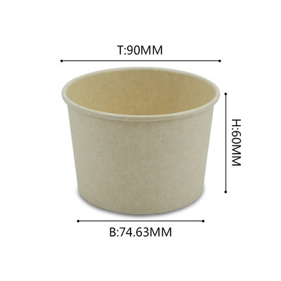 Disposable biodegradable 270ml sugarcane pulp PLA bagasse paper soup bowl containers supplier