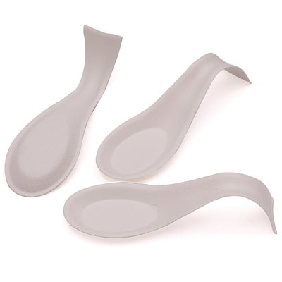 Disposable biodegradable little spoon shape sugarcane fruit tray bagasse paper sushi cake plate supplier