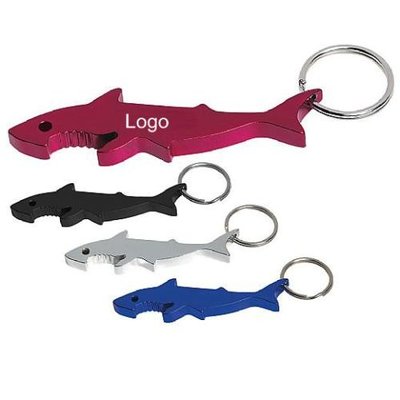 Aluminum Shark Shape Bottle Opener, bottle opener keyring, keychain