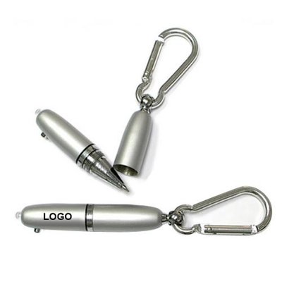 alloy Carabiner pens with LED flashlight