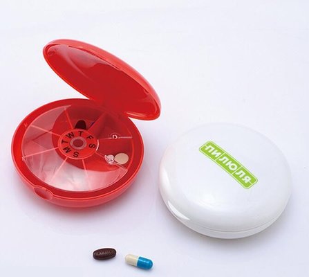 4 inch round 7 days pill dispenser, 7 days pill box, TOM104651