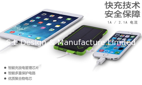 8000mah real capacity Hockey, shockproof, anti friction, dustproof solar power banks with climbing hook supplier