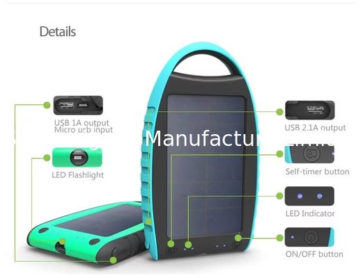 New type Customized color and logo real capacity 5000mah portable solar power banks for mobile phones and USB devices supplier