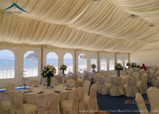 Luxury Lining Decoration Large Event Tents With Aluminium Frame , Custom Canopy Tents