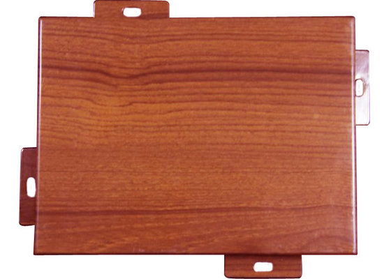 Decorative Cladding Facade 1.5mm / 2mm Aluminum Architectural Panels Wooden