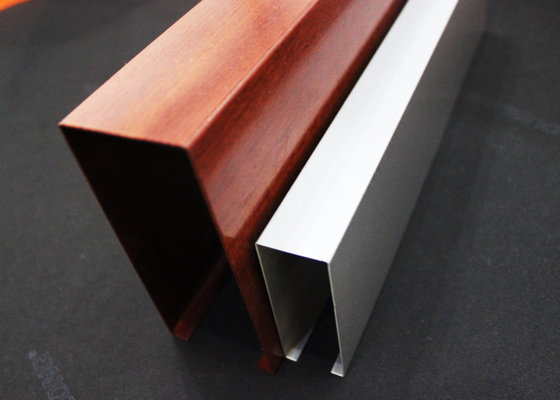 Corrosion resistance U-shaped Linear Metal Ceiling Silver , Aluminum Architectural Panels