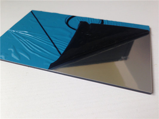 commercial Silver Mirror Aluminum Composite Panel / Board For Exterior / Cladding