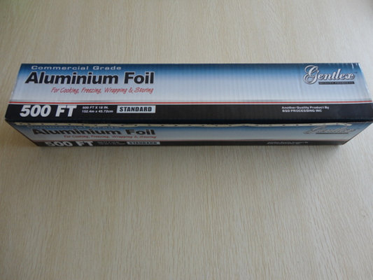 Household aluminum foil roll in oven for food use with color box 150m