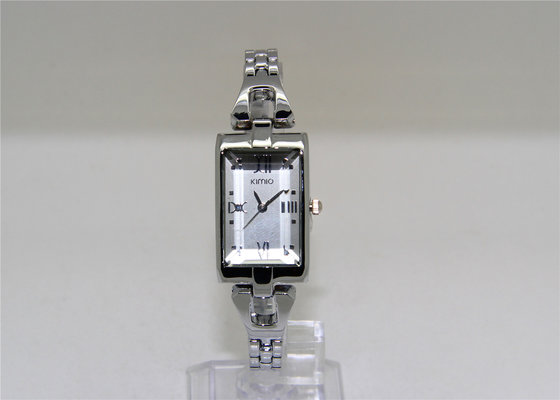 Silver Ladies Bracelet Watch square alloy case with Japanese analog quartz movement