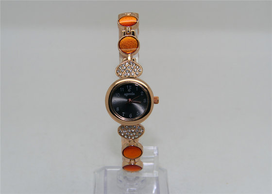 Fashion Orange strap womens bracelet watches 24MM with Stainless steel back