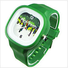 Army Green Military Soldier Elastic Silicone Jelly Watch For Men