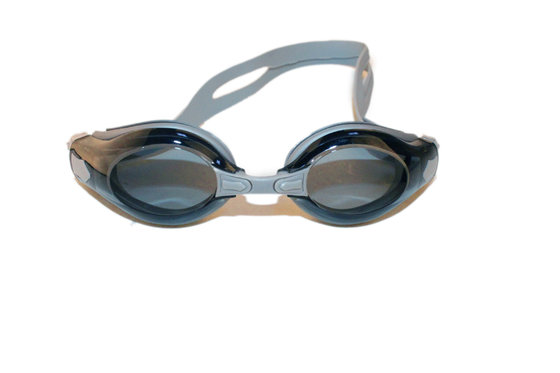 Durable Silicone Swimming Goggles with Automatic Buckle Black Grey