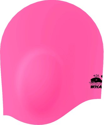 Customize Silicone Swimming Hats , Pink Swimming Cap With Ear Protection