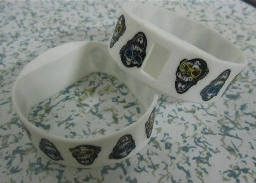 Fashion White Digital Silicone Wristband Watches with Water Resistant 3ATM
