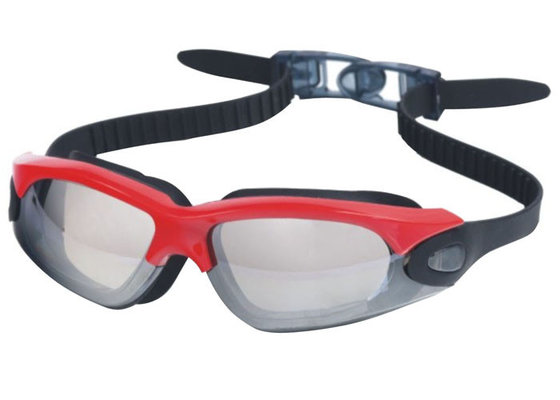 Silver Mirror Coated  Prescription Swimming Goggles Super Wide Angle Wearproof