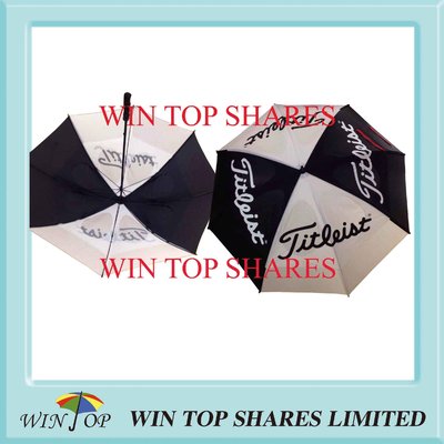 China Black and White Fiberglass Titleist Golf Umbrella supplier