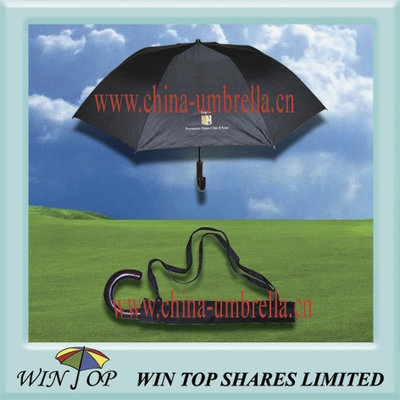 China 2 Fold Black Umbrella with Carrying Bag supplier