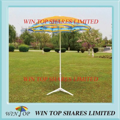 China Steel Base Tropical Style Beach Umbrella supplier