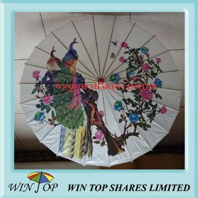China Peacock on tree Chinese Painting parasol supplier