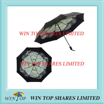 China Classic three folding Anti Sun Cape jasmine Umbrella supplier