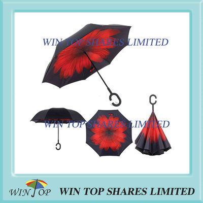 Various kinds of solid color and printed reverse parasol manufacturer supplier