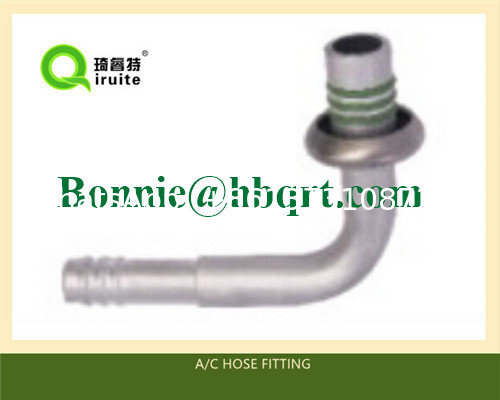 Aluminum auto air conditioning hose fitting, O-ring