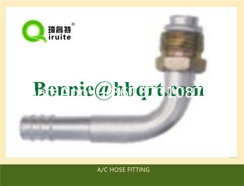 Aluminum auto air conditioning hose fitting, O-ring
