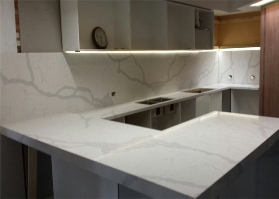 Artificial Quartz Rock Engineered Quartz Stone Bench Tops / Solid Surface Countertops Material