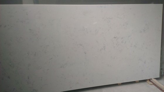 Carrara White Waterproof Quartz Shower Wall Panels / Quartz Stone Wall Tiles