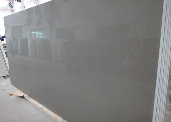 Artificial Quartz Shower Wall Panels / 1.2cm Thin Slabs Luna Grey Quartz Floor Tiles
