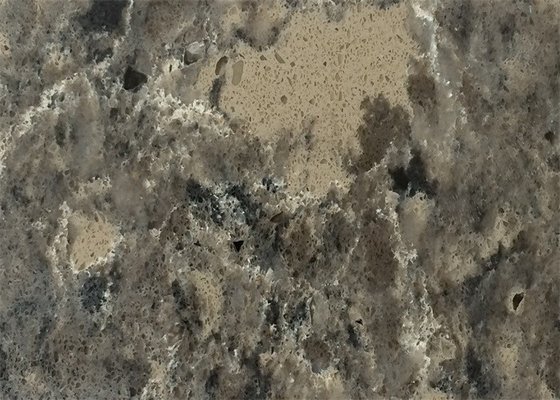 Honed Surface / Marble Pattern Artificial Quartz Stone For Panels / Tiles / Tops of Kitchen