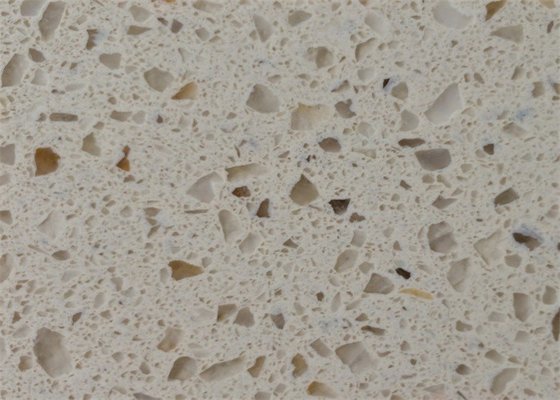 Granite Pattern Multi Almond Rocca Spot Engineered Quartz Stone For Kitchen Countertops