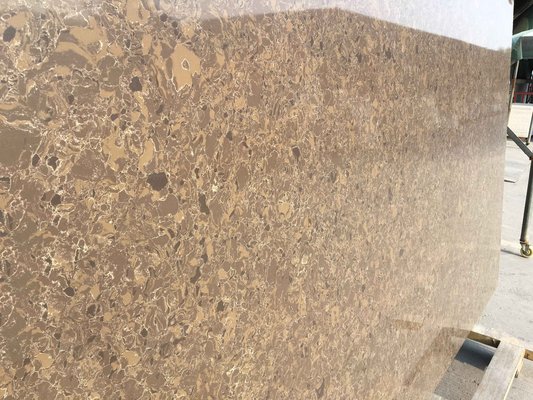 Mixed Vein Engineered Quartz Stone Countertops Prefabs Slabs Safety