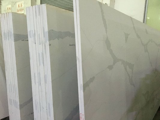 Scratch Resistant Quartz Based Stone Jumbo Slabs No Radiation