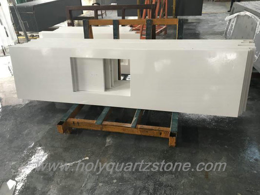Engineered Quartz Bathroom Vanity Tops For Countertop / Benchtop / Worktop