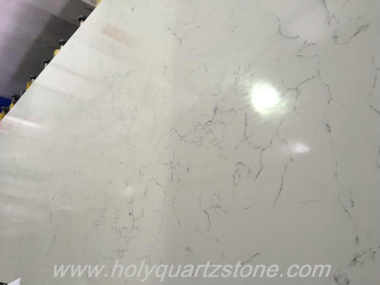 Artificial Carrara White Quartz Solid Surface Counter Stunning