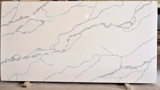 Prefered Calacata Alaska Jumbo Slab Quartz Stone Tile Polished Honed