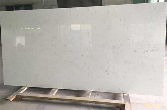 White Marble Pattern Engineered Quartz Stone For Worktops / Kitchentops