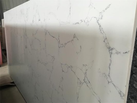 High Polished Quartz Stone Slabs For Bathroom Vanity Tops / Benchtops