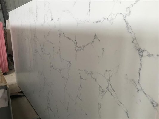 Calacatta Quartz Solid Surface Worktops Slabs For Floor Tiles , Engineered Quartz Sheet