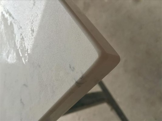 Custom Made Carrara White Engineered Quartz Bathroom Vanity Tops High Hardness